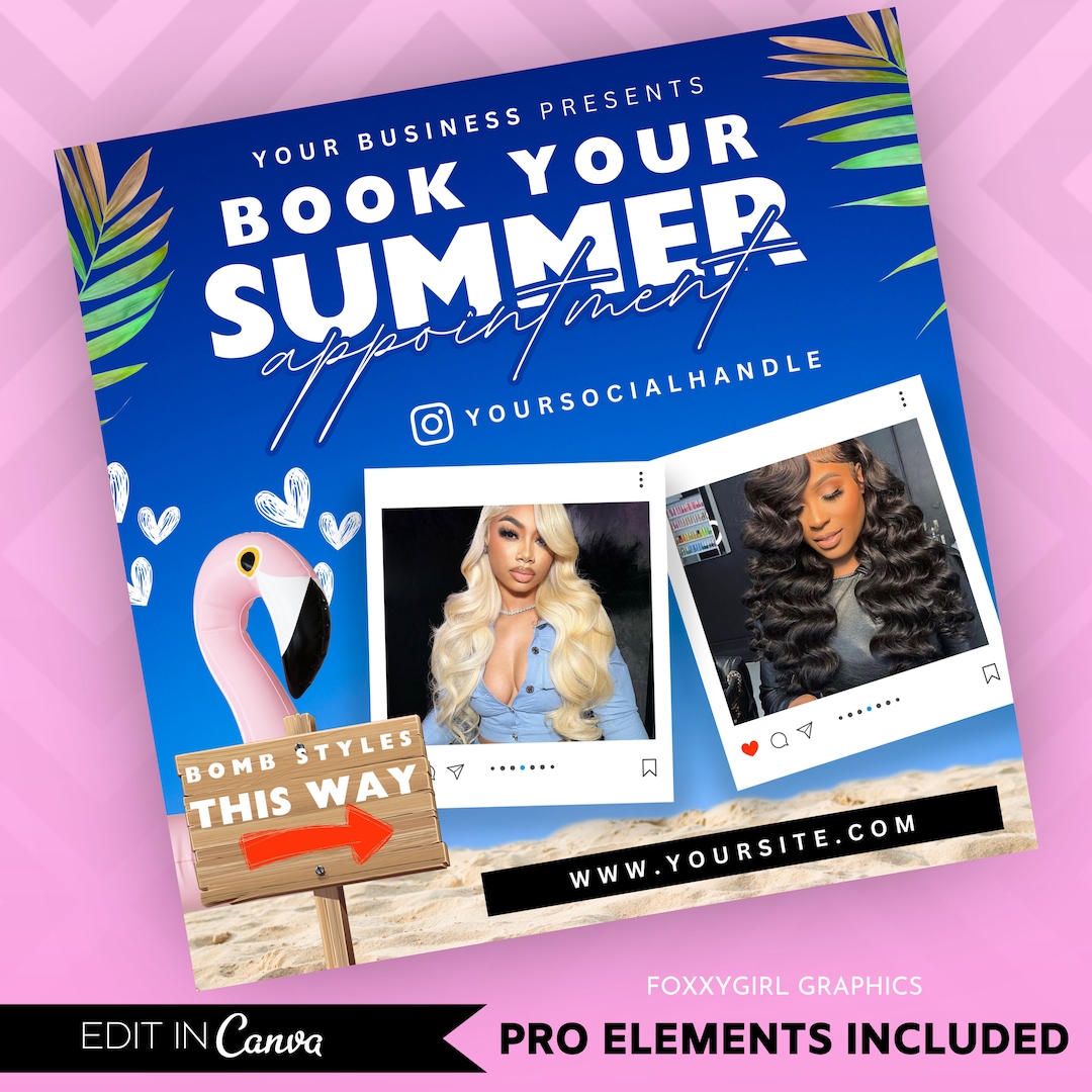 Summer Booking Flyer, Summer Break, Summer Special, Summer Appointments ...