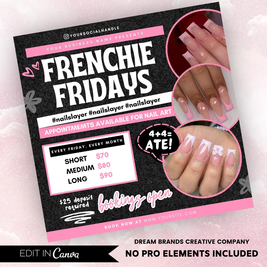 Nail Deal Flyer, Nail Special Flyer, Nail Tech Sale Flyer, Nail Flash ...