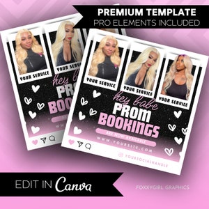 Prom Flyer, Prom Booking Flyer, Prom Hairstylist Nails Lashes Makeup ...