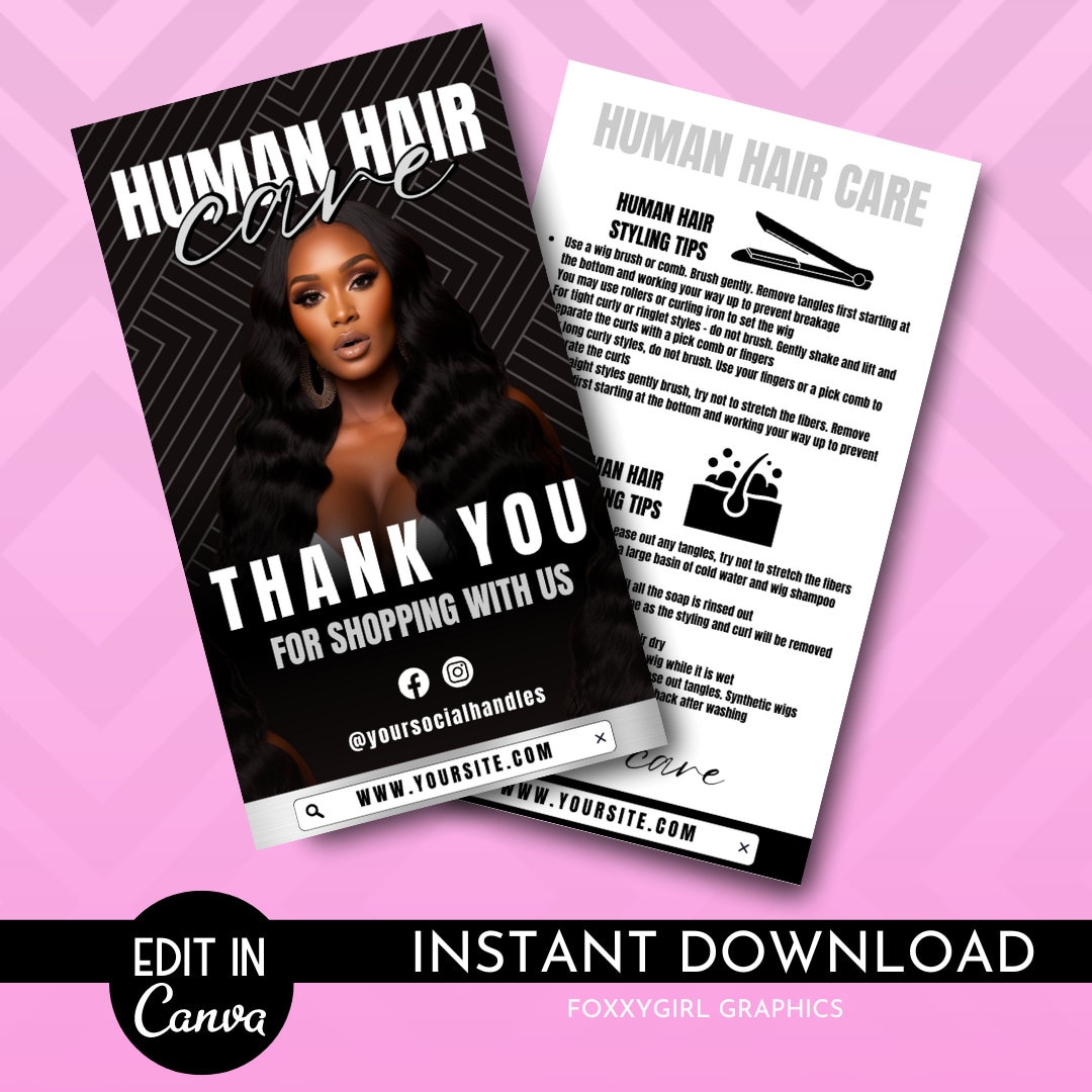 Hair Care Card Template | After Care Card Template | Hair Care ...