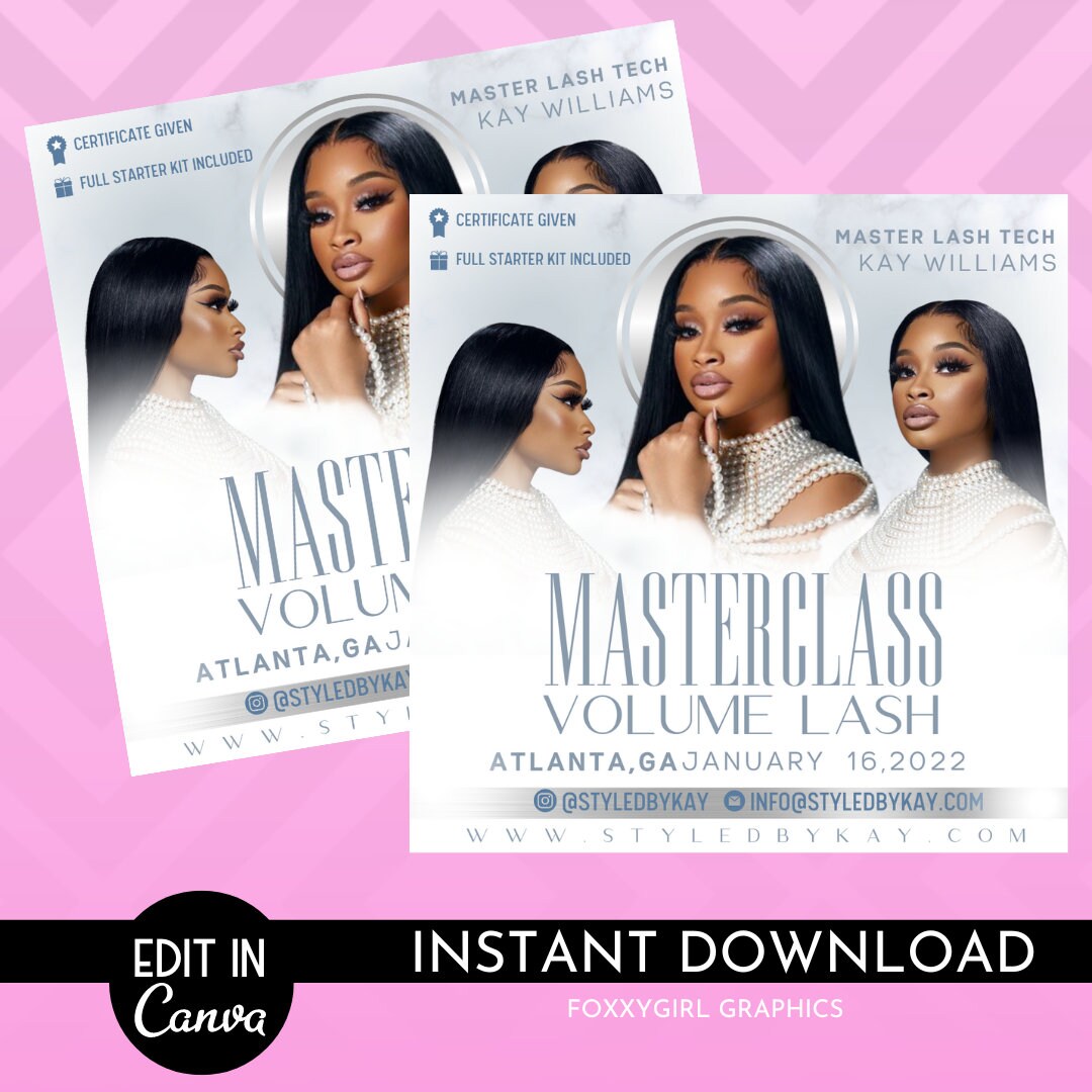 Class Flyer, Course Flyer, Luxury DIY Social Media Flyer, Master Class ...