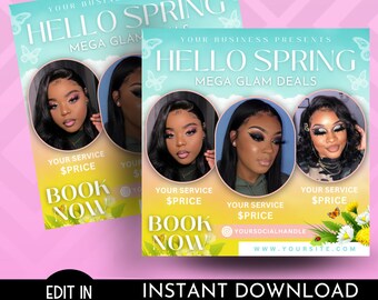 SPRING BEAUTY E-FLYER Template, Social Media Engagement Templates, Lash ...
