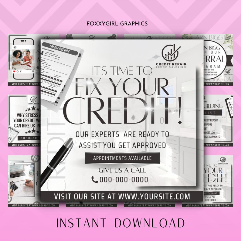 Credit Repair DIY Template Set, Credit Repair Specialist, Credit Repair ...