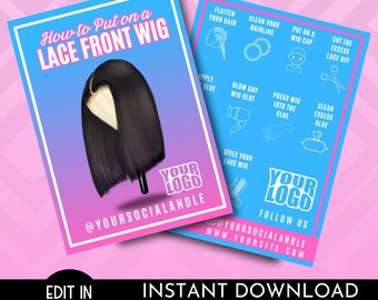 Wig Install Card Template Lace Wig Install Card Template Lace Install ...