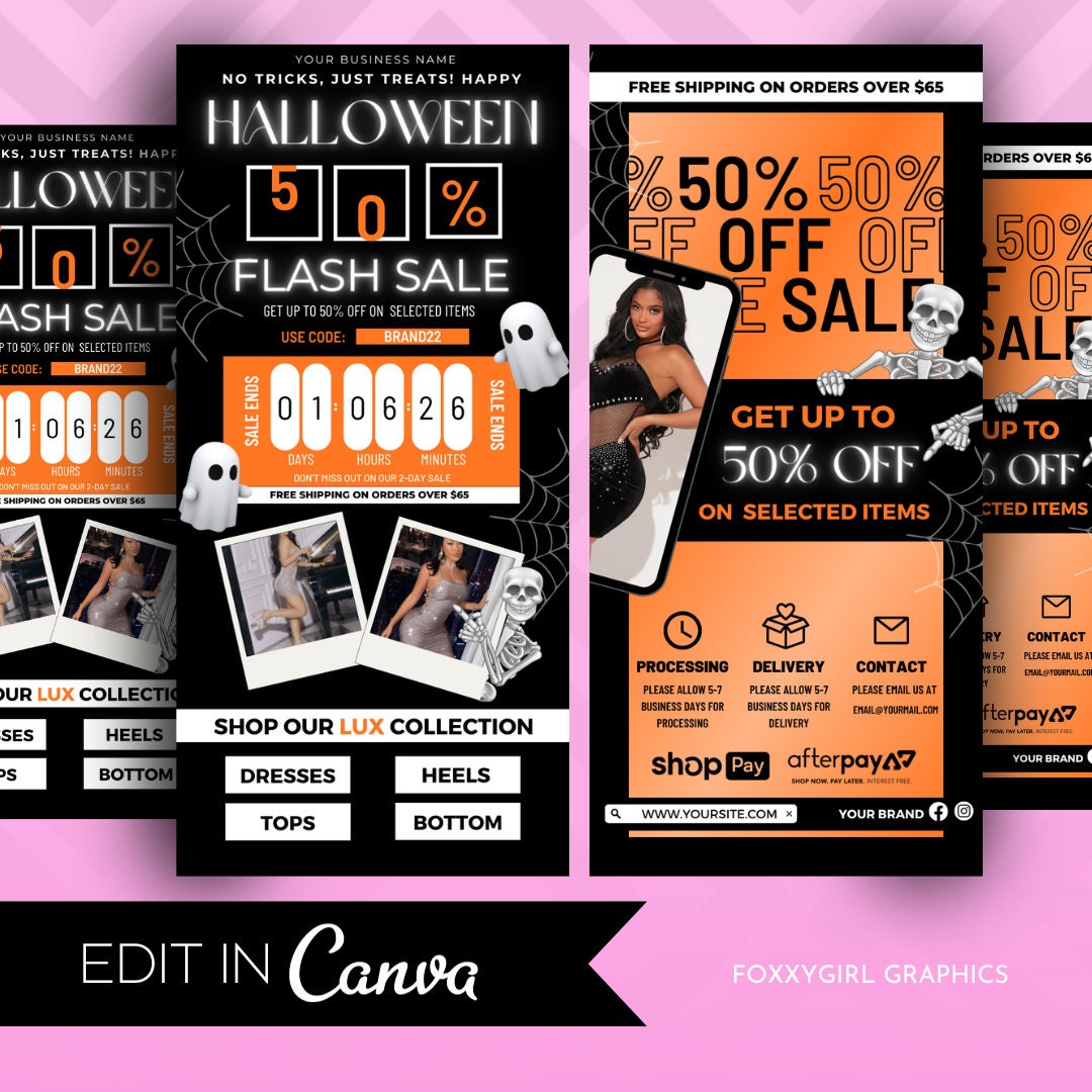Halloween Email Newsletter, Template Canva, Marketing Template Kit ...