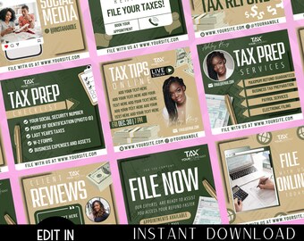 Tax Prep Flyer Bundle Template, Editable Tax Specialist Flyer, Tax ...