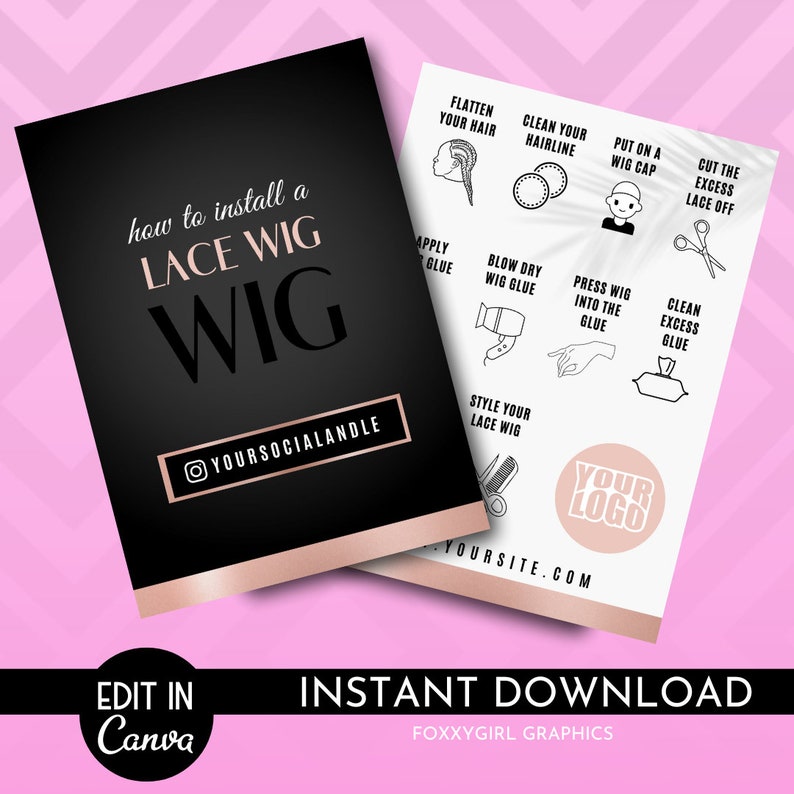 Wig Install Card Template | Lace Wig Install Card Template | Lace ...