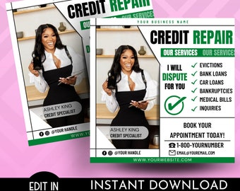 Credit Repair Service Flyer Template Credit Restoration - Etsy