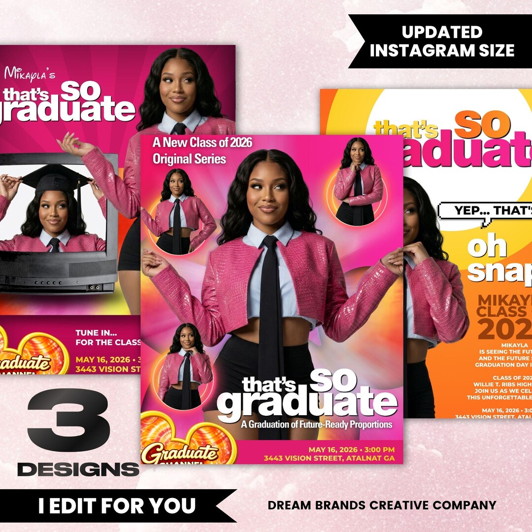 That's so Raven Inspired Grad Announcement, Custom Graduation Flyer ...