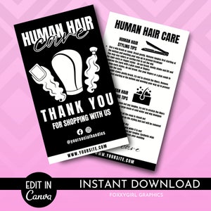 Hair Care Card Template | After Care Card Template | Hair Care ...