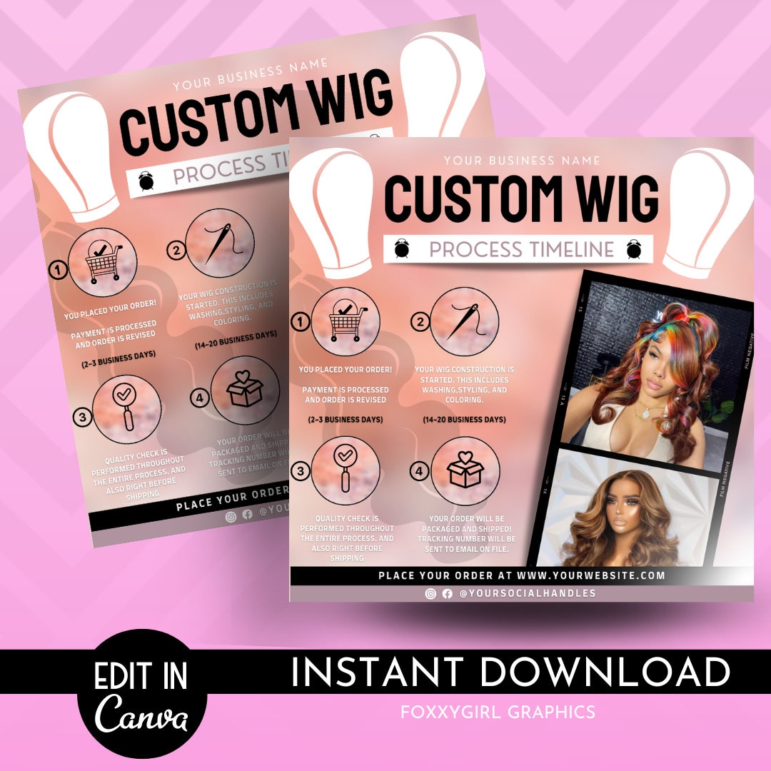 DIY Wig Construction Flyer, DIY Wig Flyer, Editable Custom Unit Flyer ...