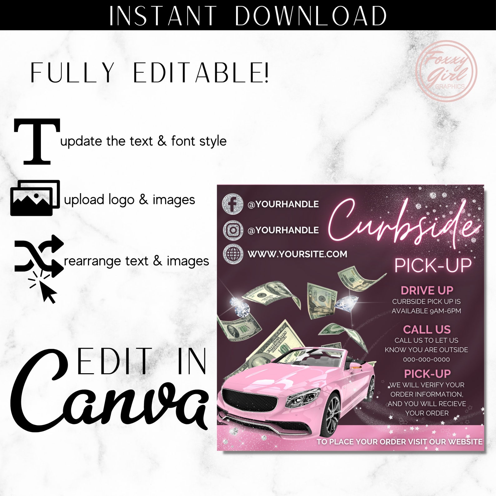 CURBSIDE PICK UP Flyer Store Shop Flyer Sale Flyer - Etsy