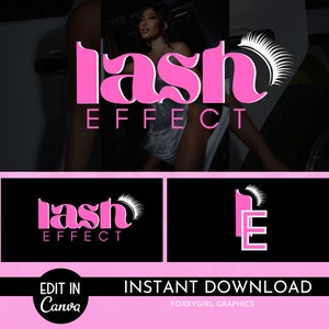 DIY Text-based Logo Template Premade Canva Logo Design Beauty Logo Lash ...