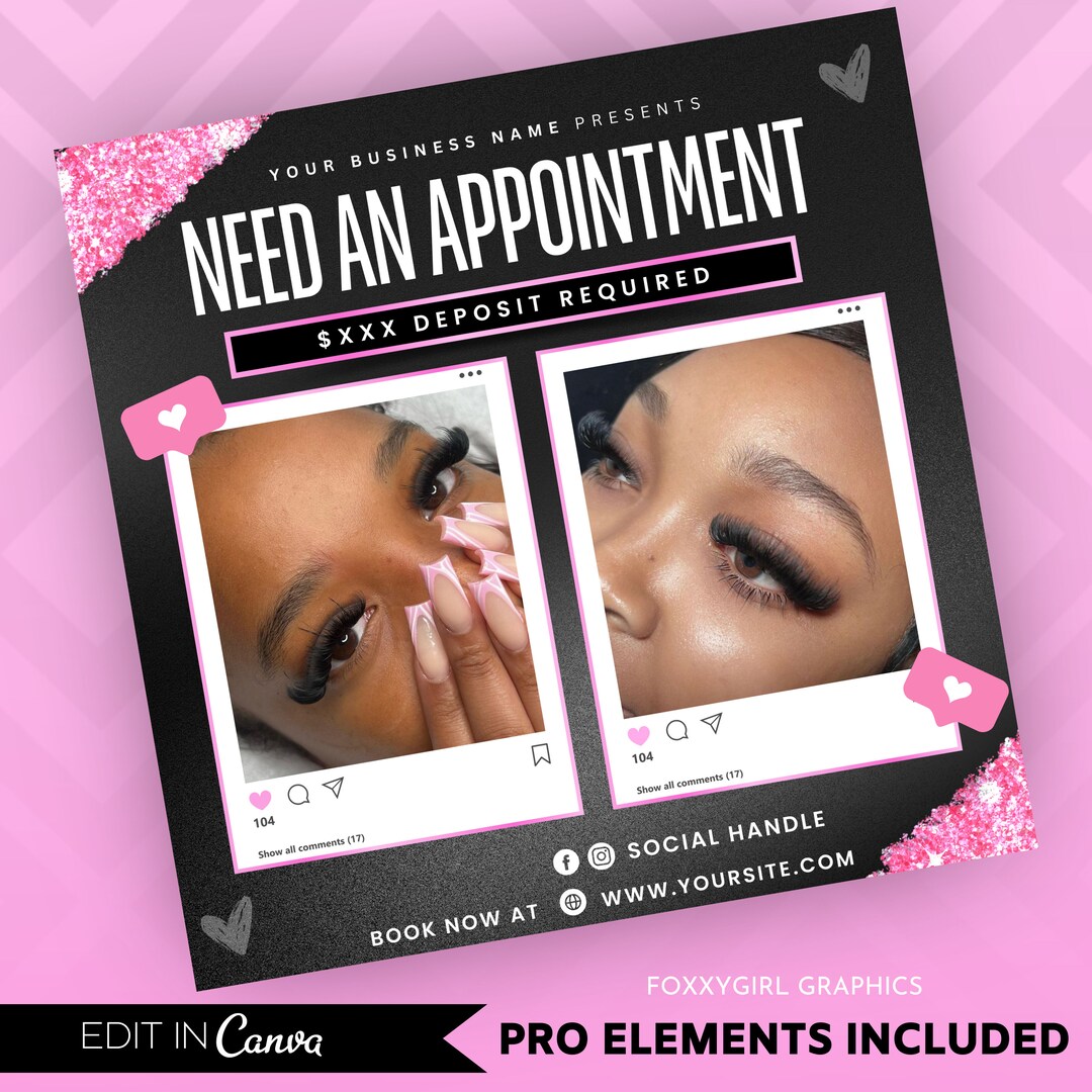 Lash Booking Flyer, Lash Flyer, Lash Tech Flyer, Lash Appointments ...