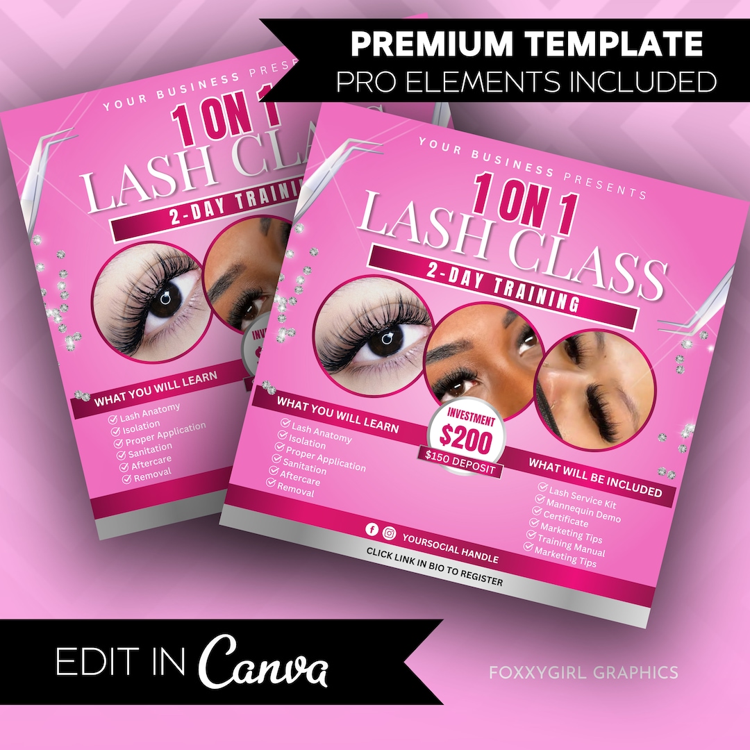 Lash Class Flyer , Lash Tech Flyer, Lash Training Flyer, Lash Flyer ...