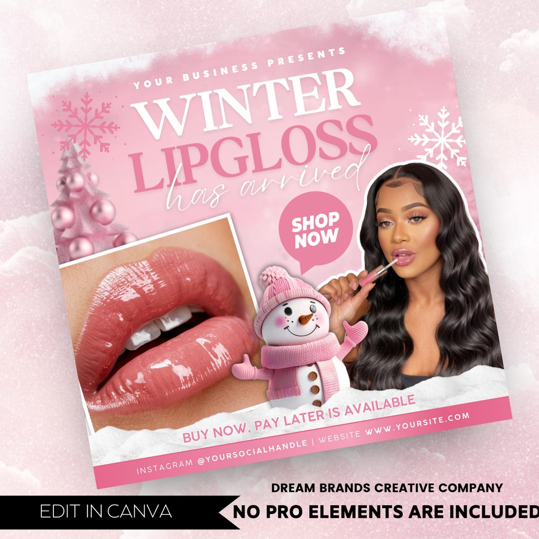 Editable Lipgloss Sale Flyer, Christmas Buy Now Pay Later Flyer,make up ...