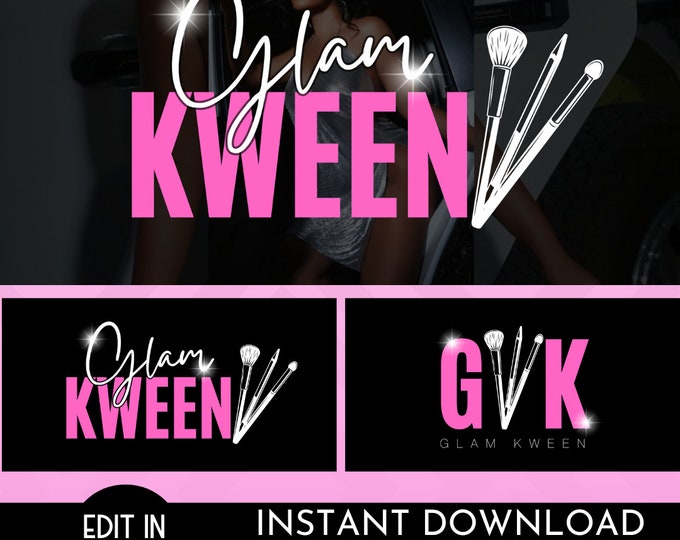 DIY Text-based Logo Template Premade Canva Logo Design Beauty Logo Lash ...