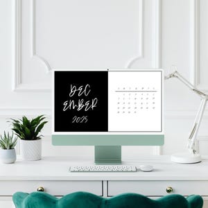 2025 Calendar Desktop Wallpaper for PC and MAC. Minimalist Digital ...