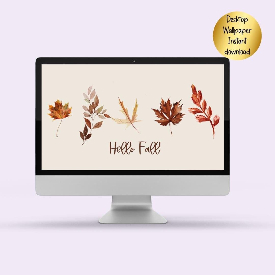 Hello Fall HD Wallpaper. Beautiful Fall Leaves Design for Mac and Pc ...