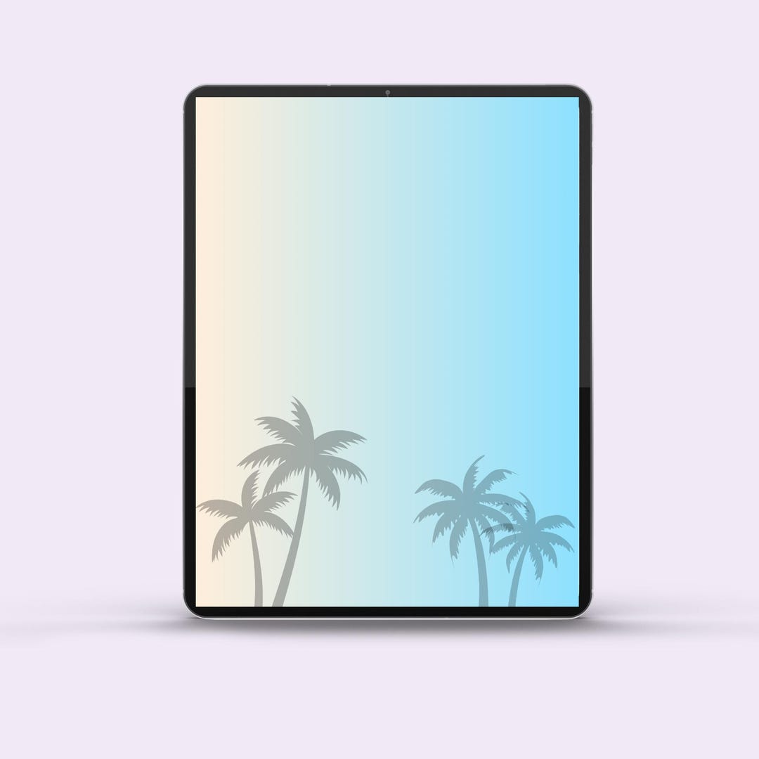 Summer Vibes Tablet Wallpaper. Tropical Paradise Digital Background for ...