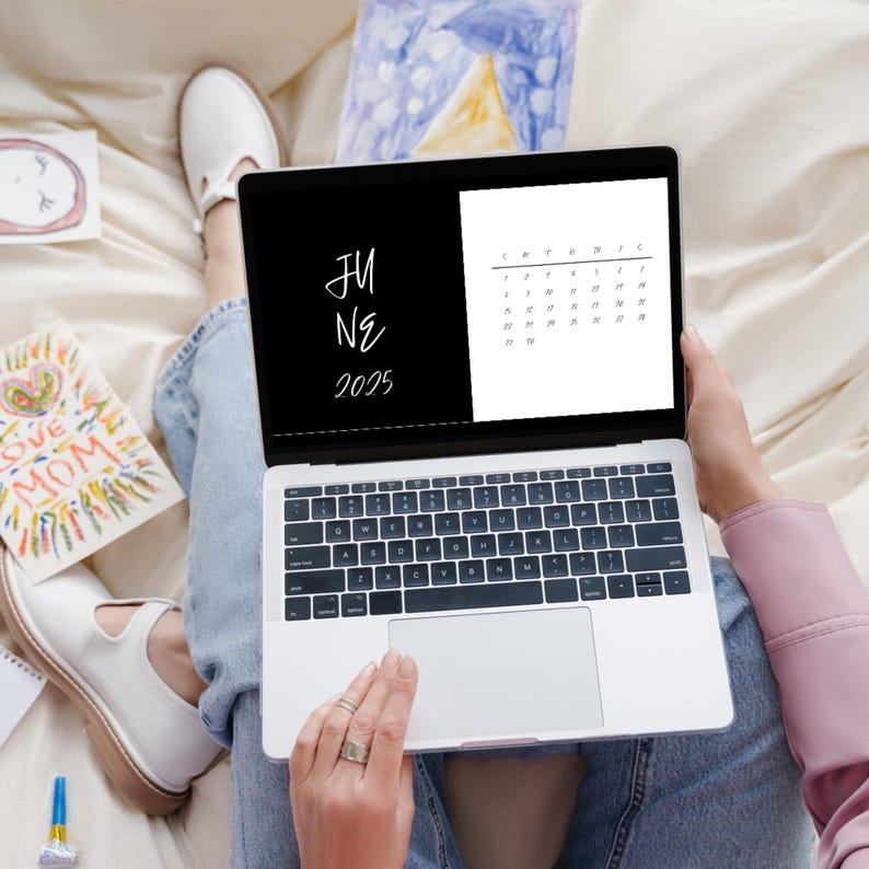 2025 Calendar Desktop Wallpaper for PC and MAC. Minimalist Digital ...