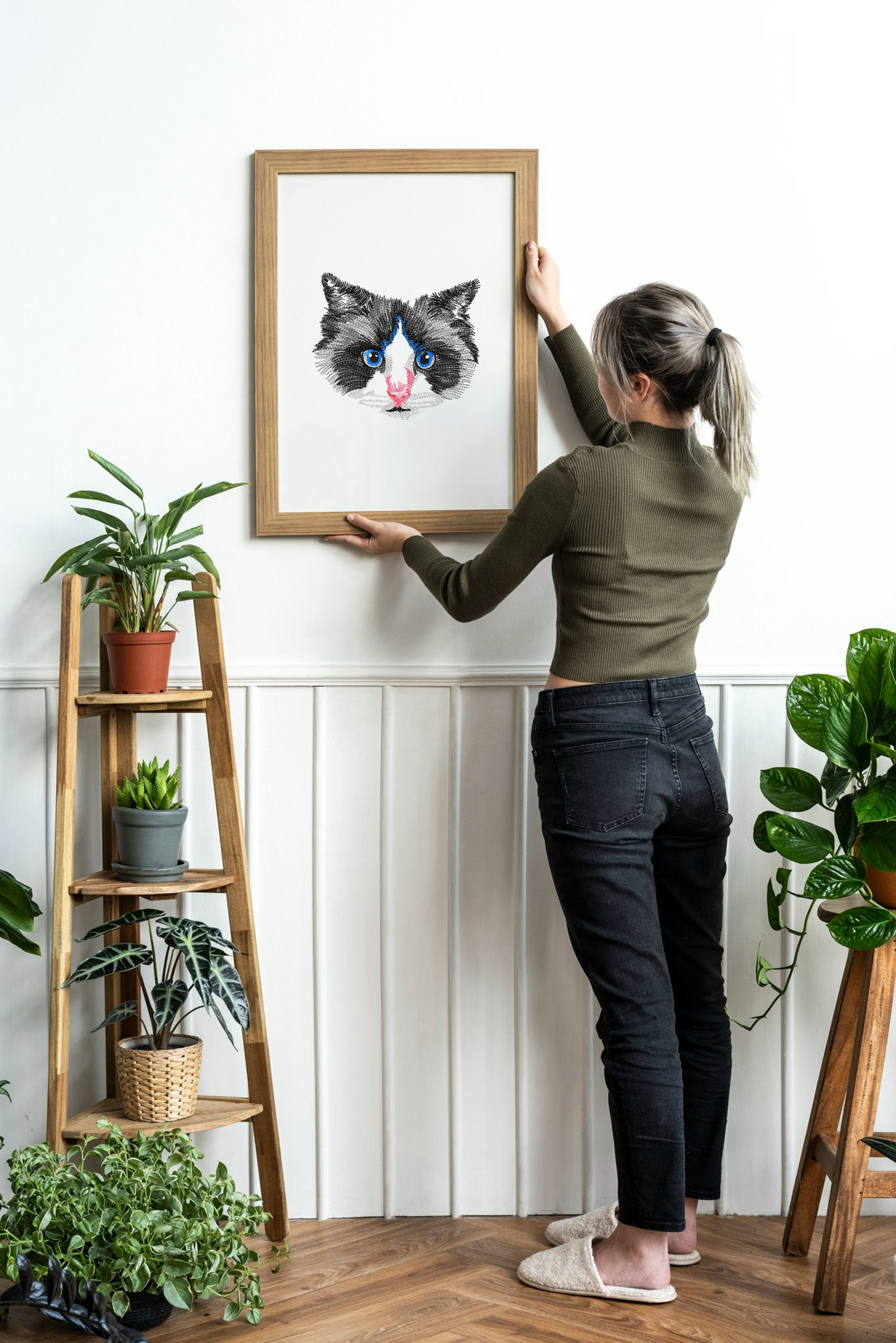 Realistic Cat Machine Embroidery Design Animals Embroidery Design ...