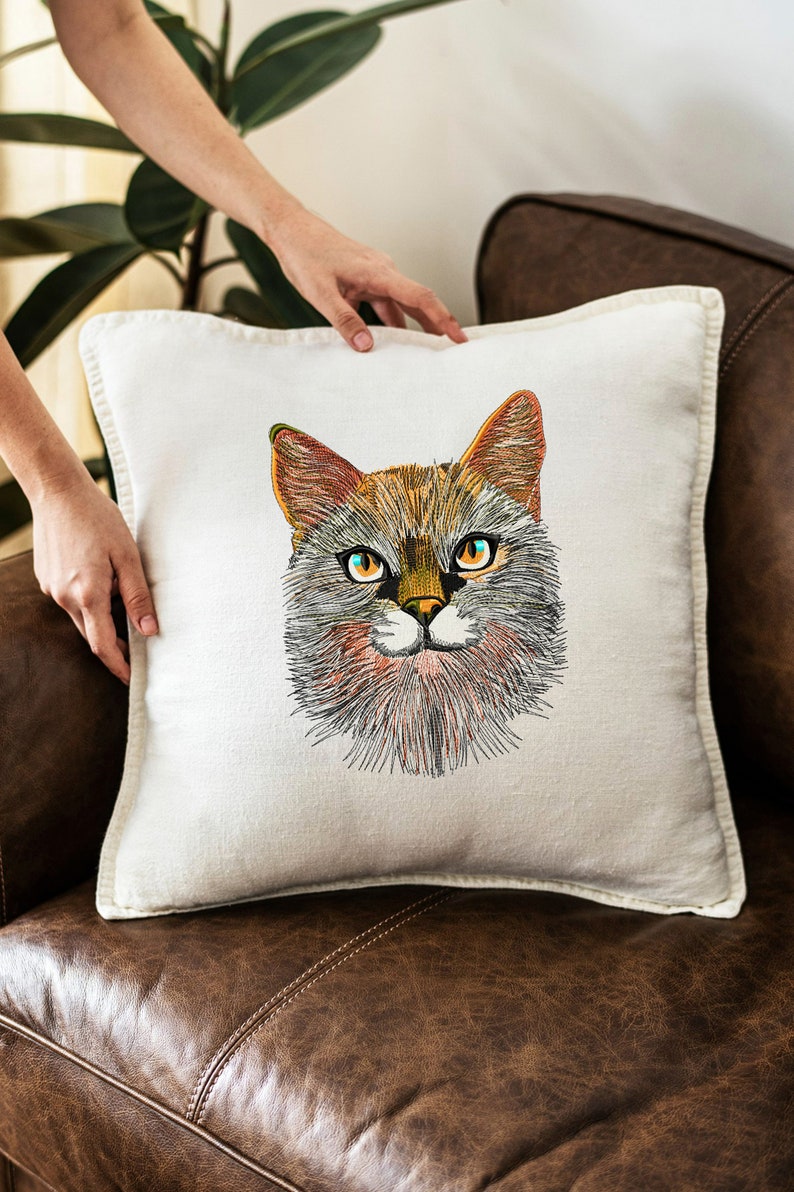 Realistic Cat Machine Embroidery Design - Animals Embroidery Design ...