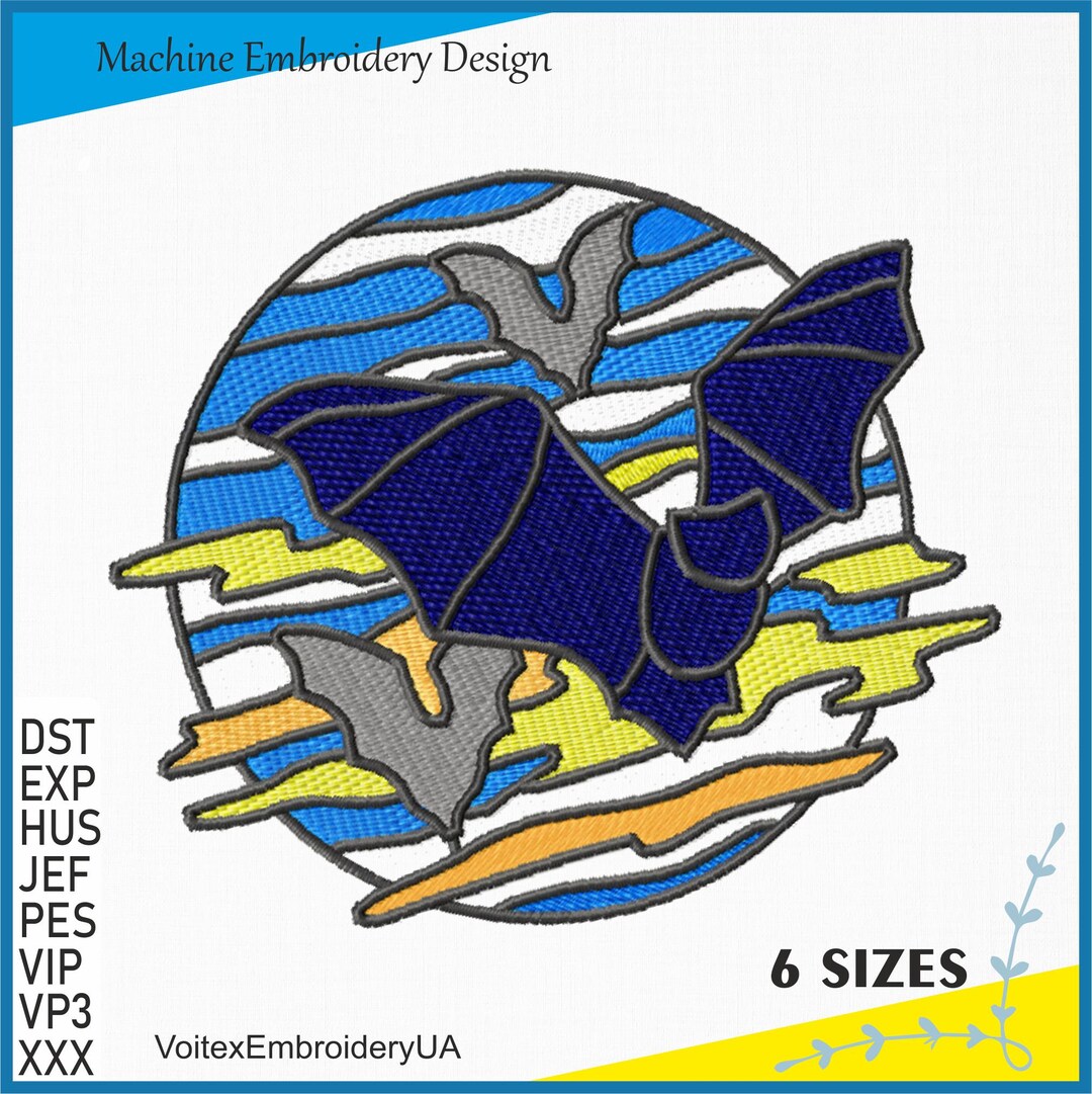 Bats Embroidery Design - Halloween Embroidery Design - Machine ...