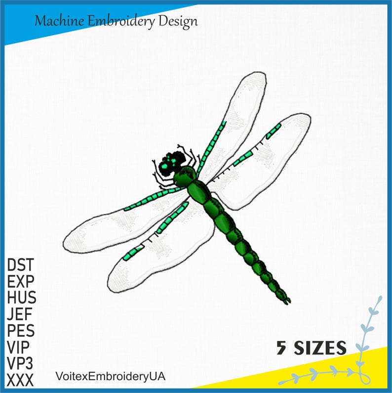 Dragonfly Machine Embroidery Design - Dragonfly Embroidery Files - 5 ...