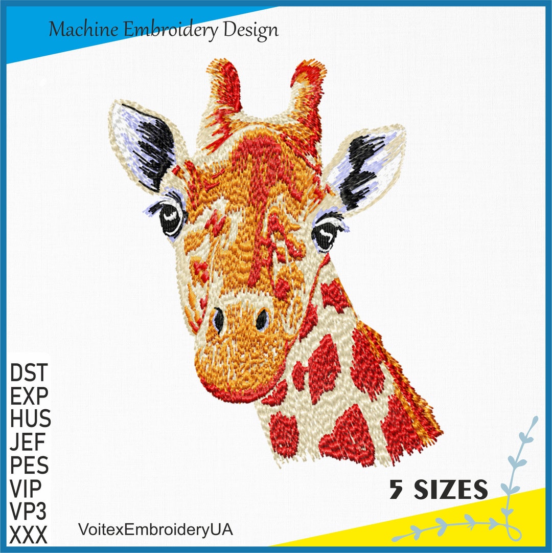 Cute Giraffe Machine Embroidery Design - Giraffe Embroidery Files ...