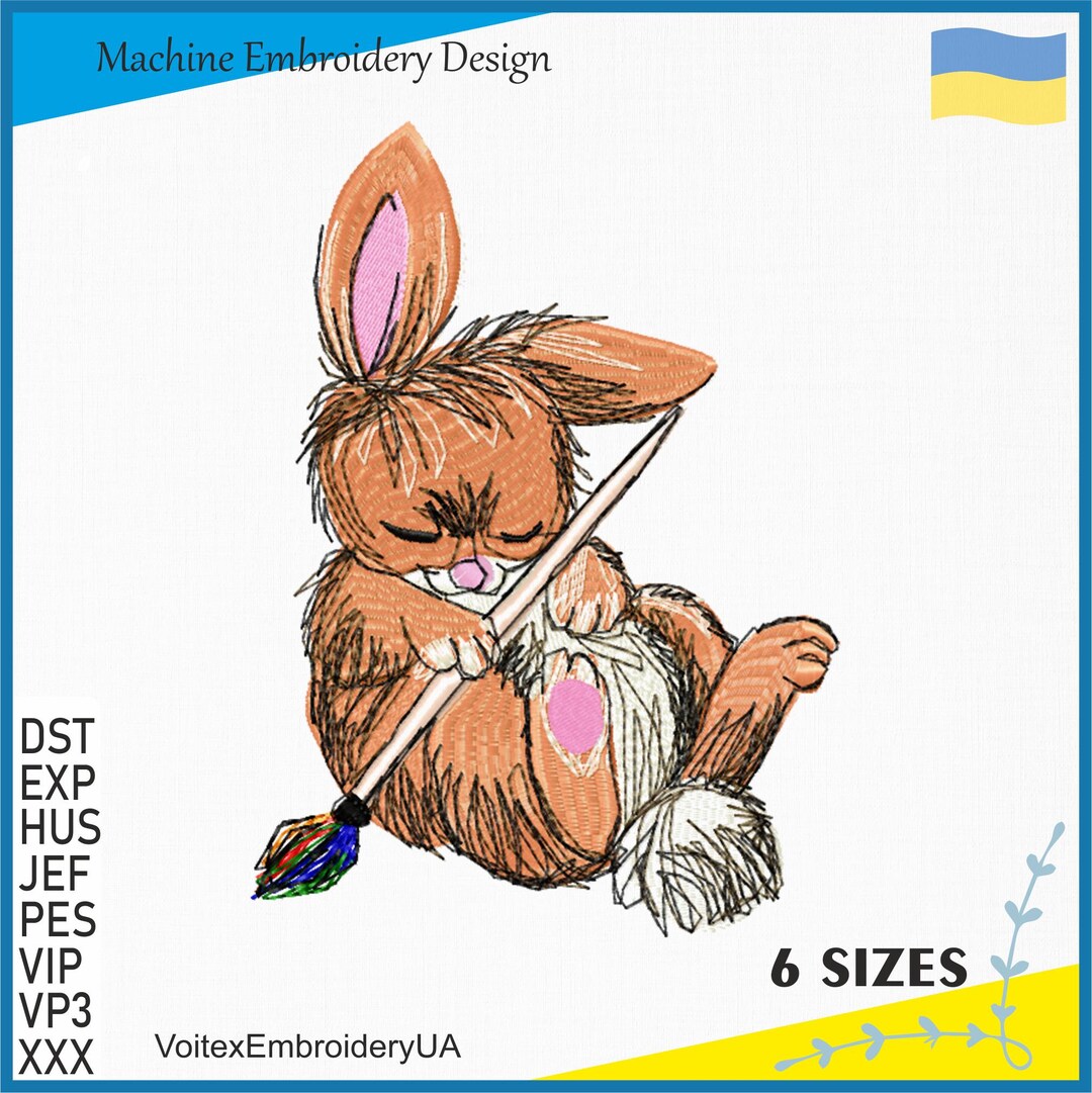 Bunny Embroidery Design, 6 Sizes, Instant Download - Etsy