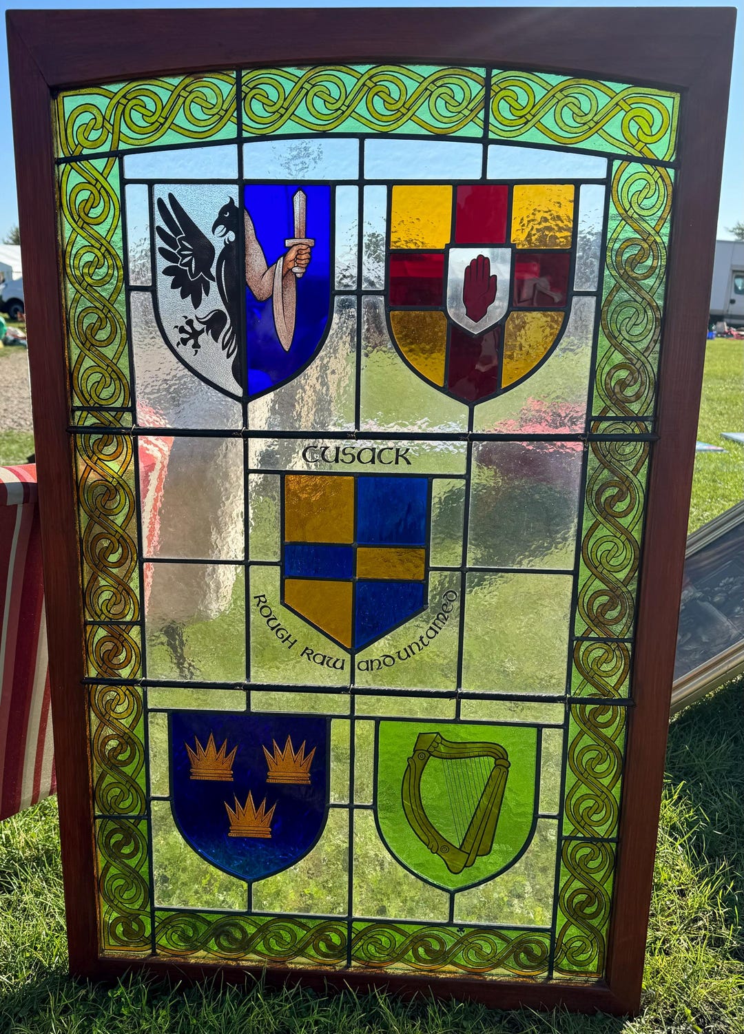 Beautiful Stained Glass Window With CUSAK Family Coat of Arms Ireland ...