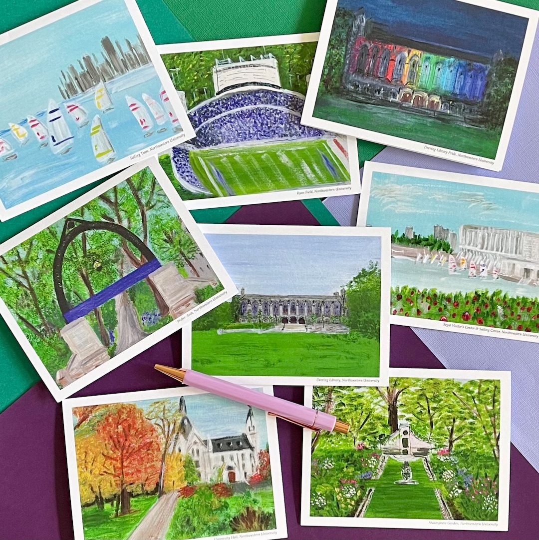 Northwestern Notecards - Etsy