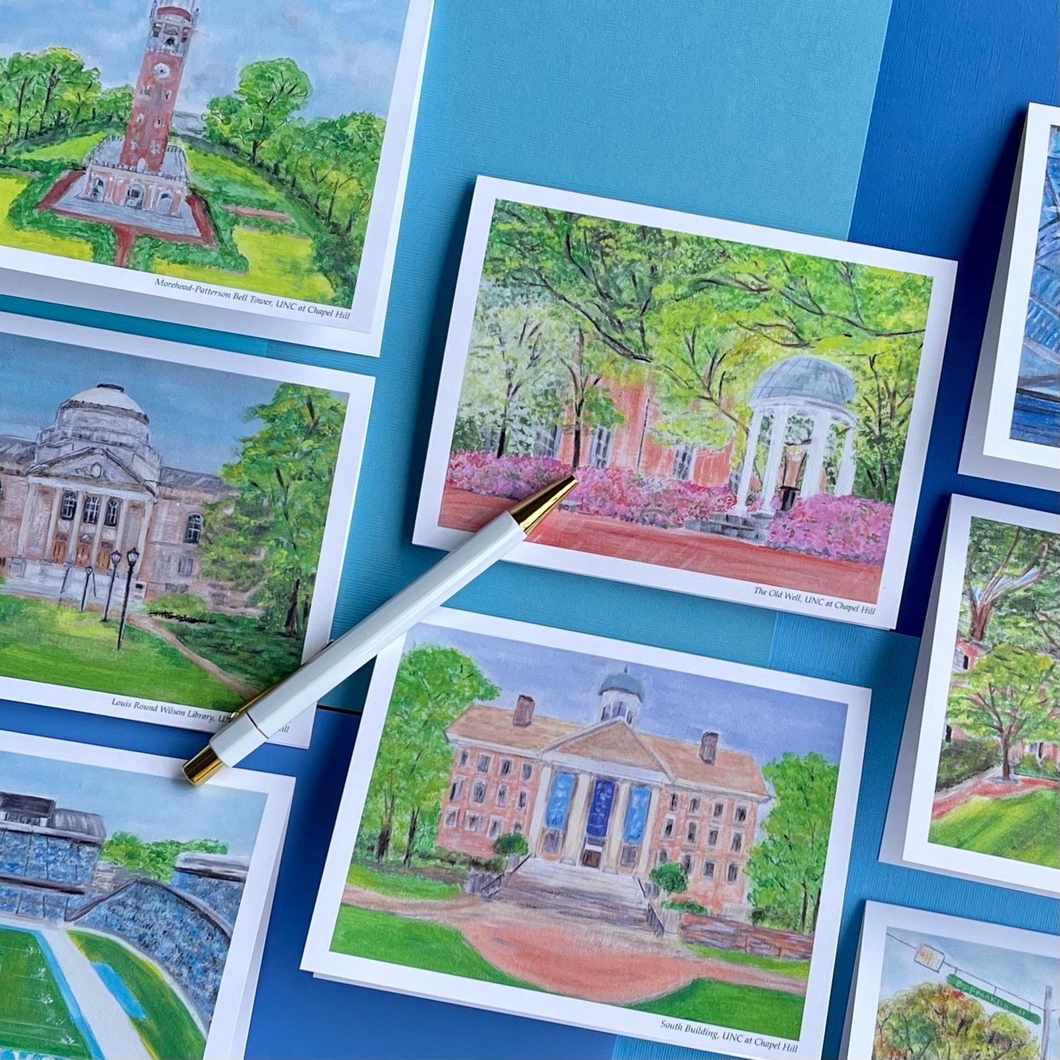 UNC Chapel Hill Notecards - Etsy