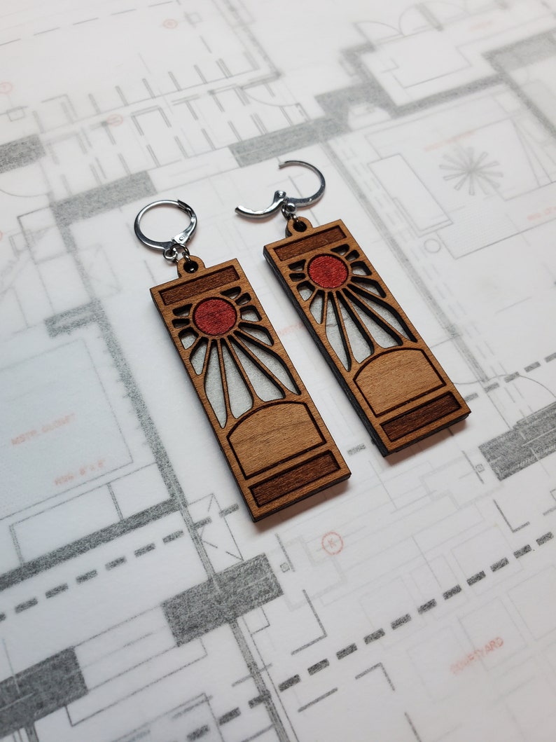 Hanafuda rising Sun Earrings | Etsy