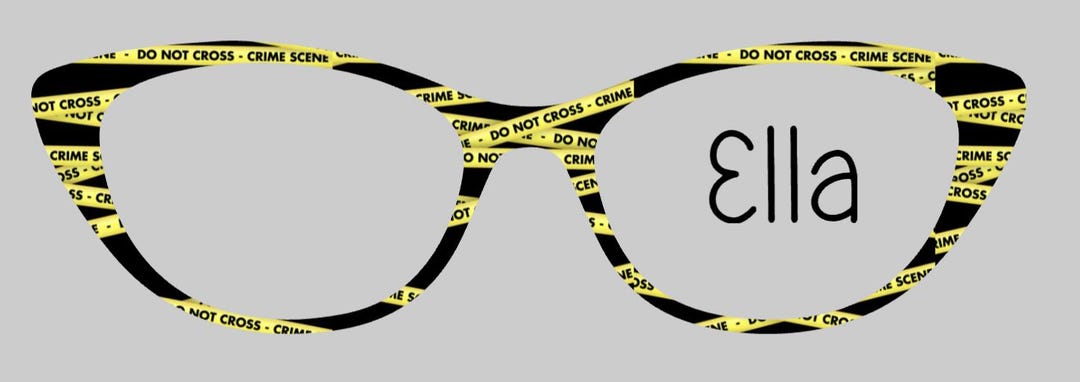 Crime Scene Tape Handcrafted Magnetic Topper for Pair Eyewear -- All PE ...