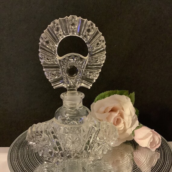 vintage clear glass perfume - Gem