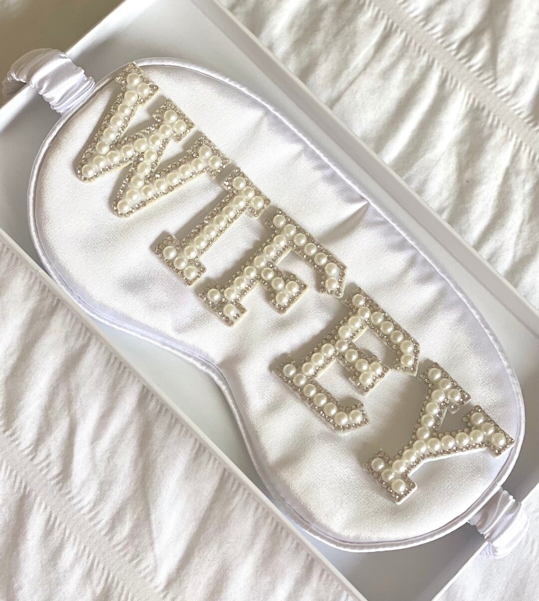 Wifey Bridal Eyemask Pearl Eyemask Sleepmask for the Bride Wedding Day ...