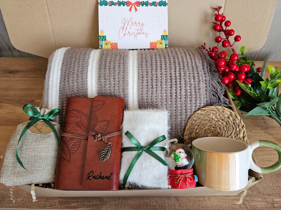 Personalized Christmas Cozy Gift Box With Blanket Christmas Care ...