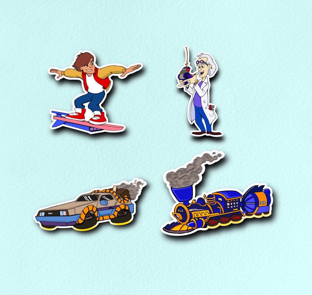 Back to the Future Animated Series Cartoon Vinyl Stickers, Waterproof ...