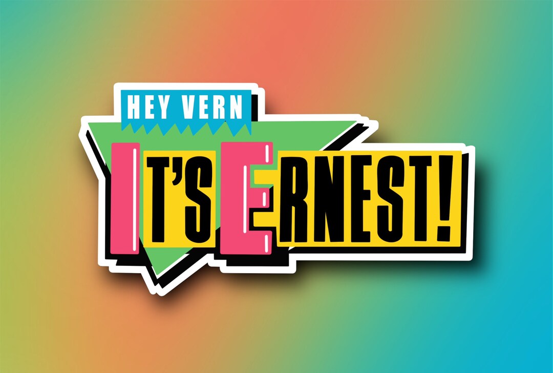 Ernest Scared Stupid Sticker, Ernest Saves, Jim Varney, Hey Vern, 90s Movie, Waterproof Sticker ...