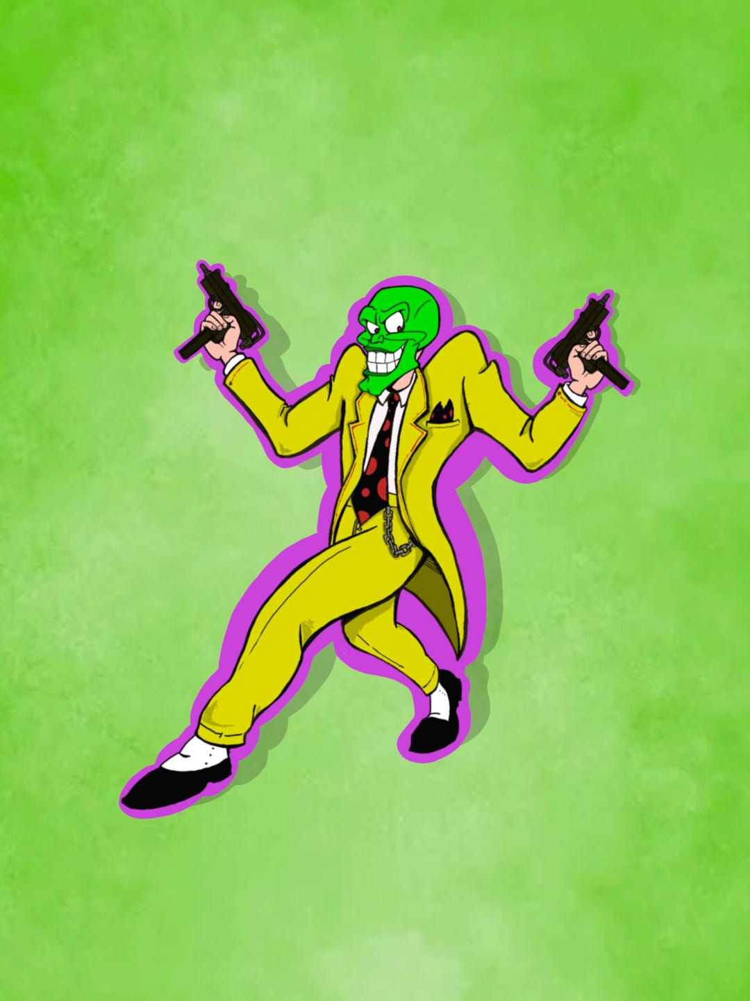 The Mask Jim Carrey Animated Sticker 90’s Cartoon - Etsy