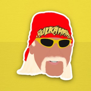 Hulk Hogan Sticker, WWF, WWE, 90's Wrestling Waterproof Vinyl Sticker ...