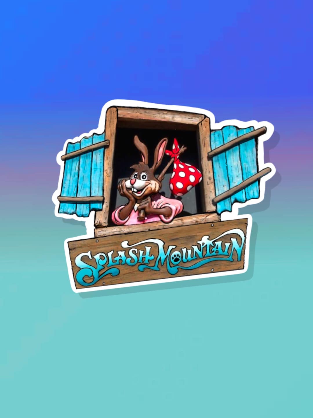 Splash Mountain Brer Rabbit Sticker, Disney Magic Kingdom, Waterproof ...