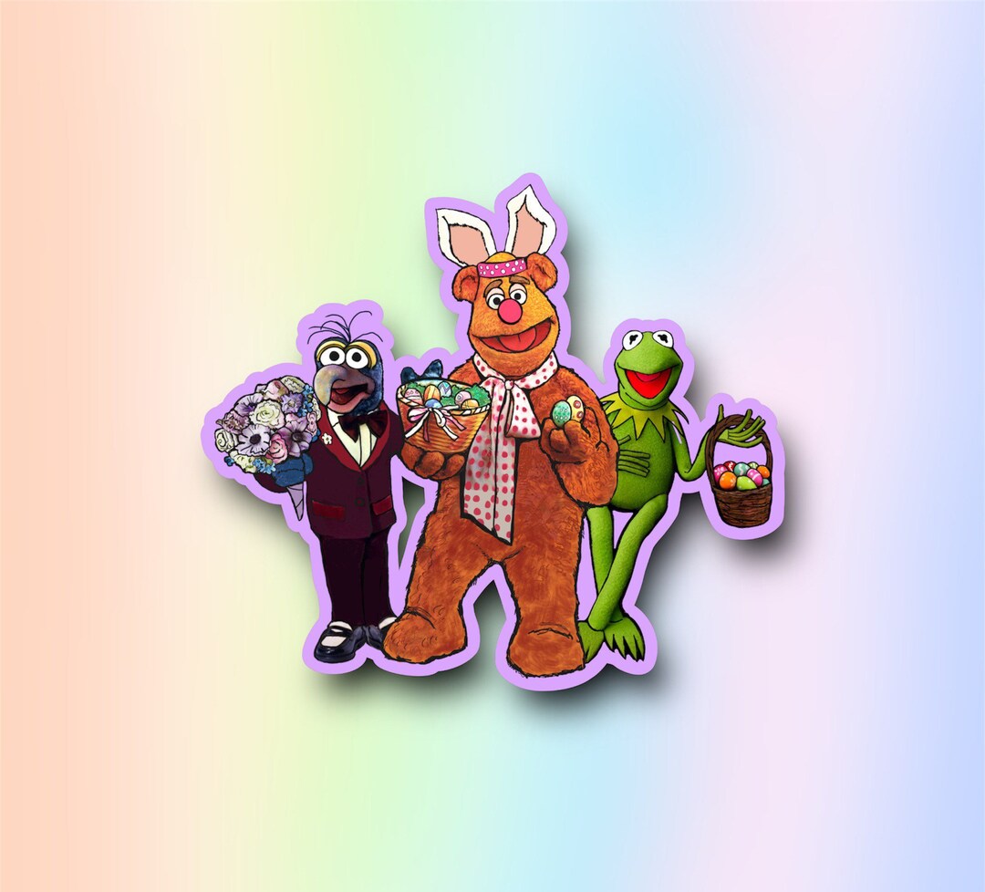 The Muppets Easter Bunny Sticker, Gonzo, Kermit, Fozzie Bear ...