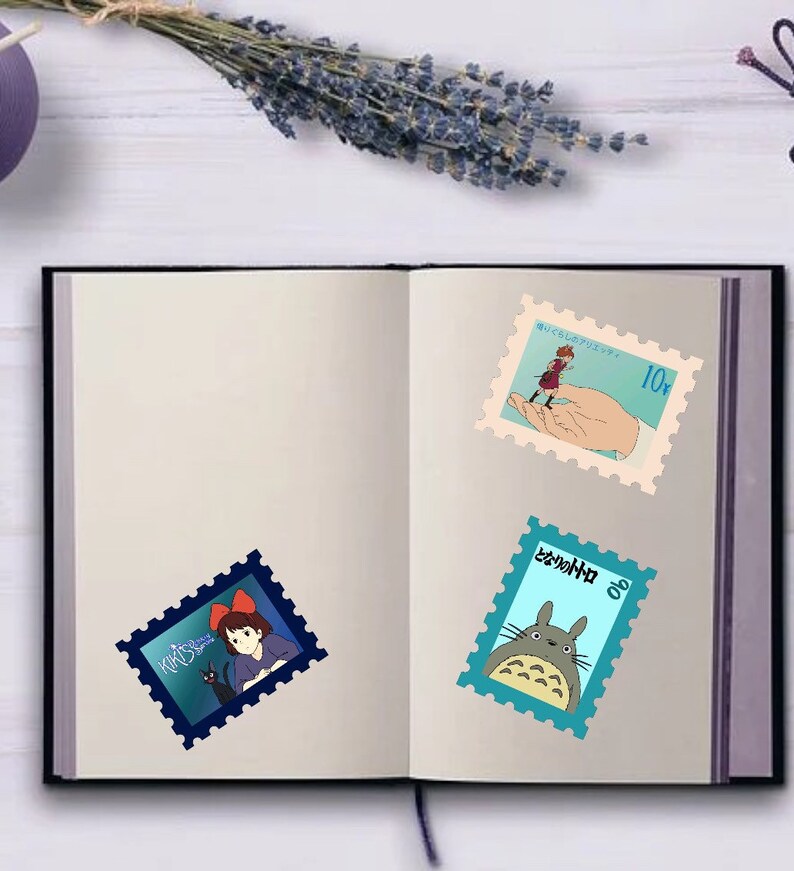 Kikis Delivery Service Postage Stamp Sticker Anime Ghibli - Etsy