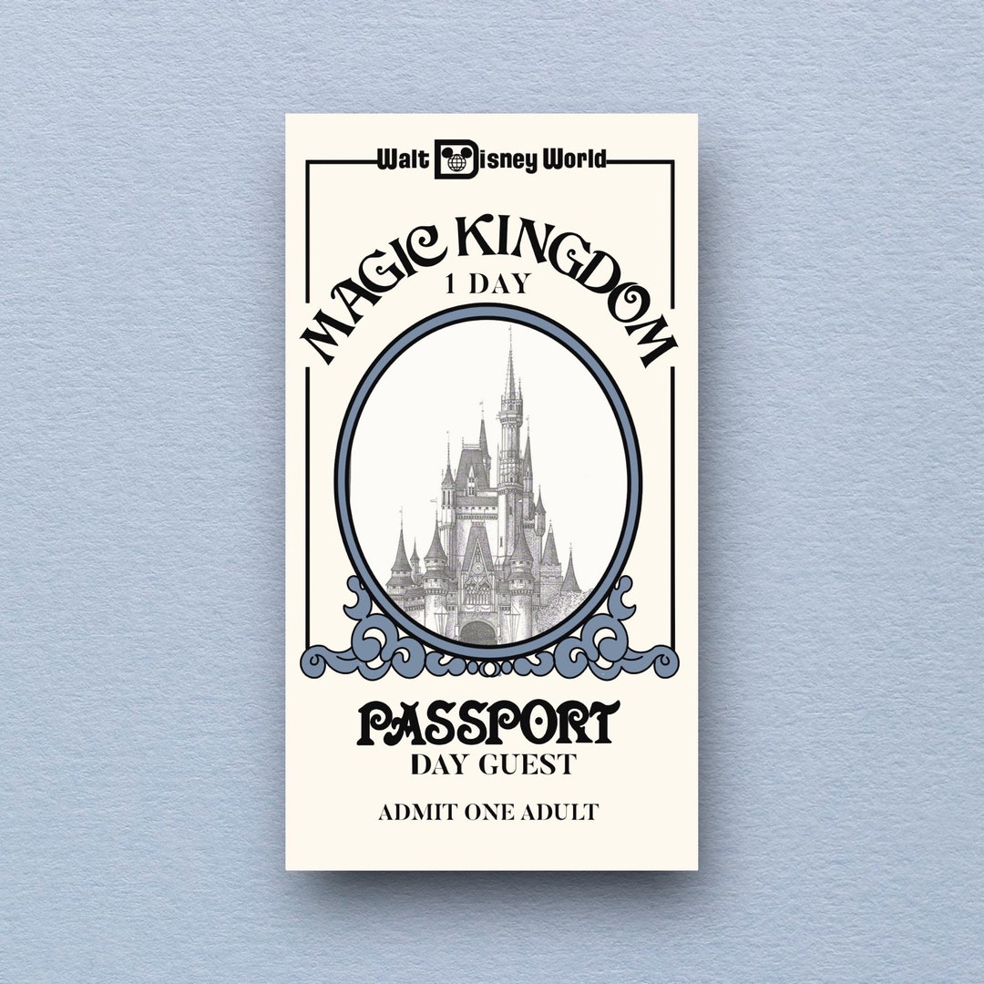 Disney Magic Kingdom Sticker, Vintage Park Ticket, WDW, Waterproof ...