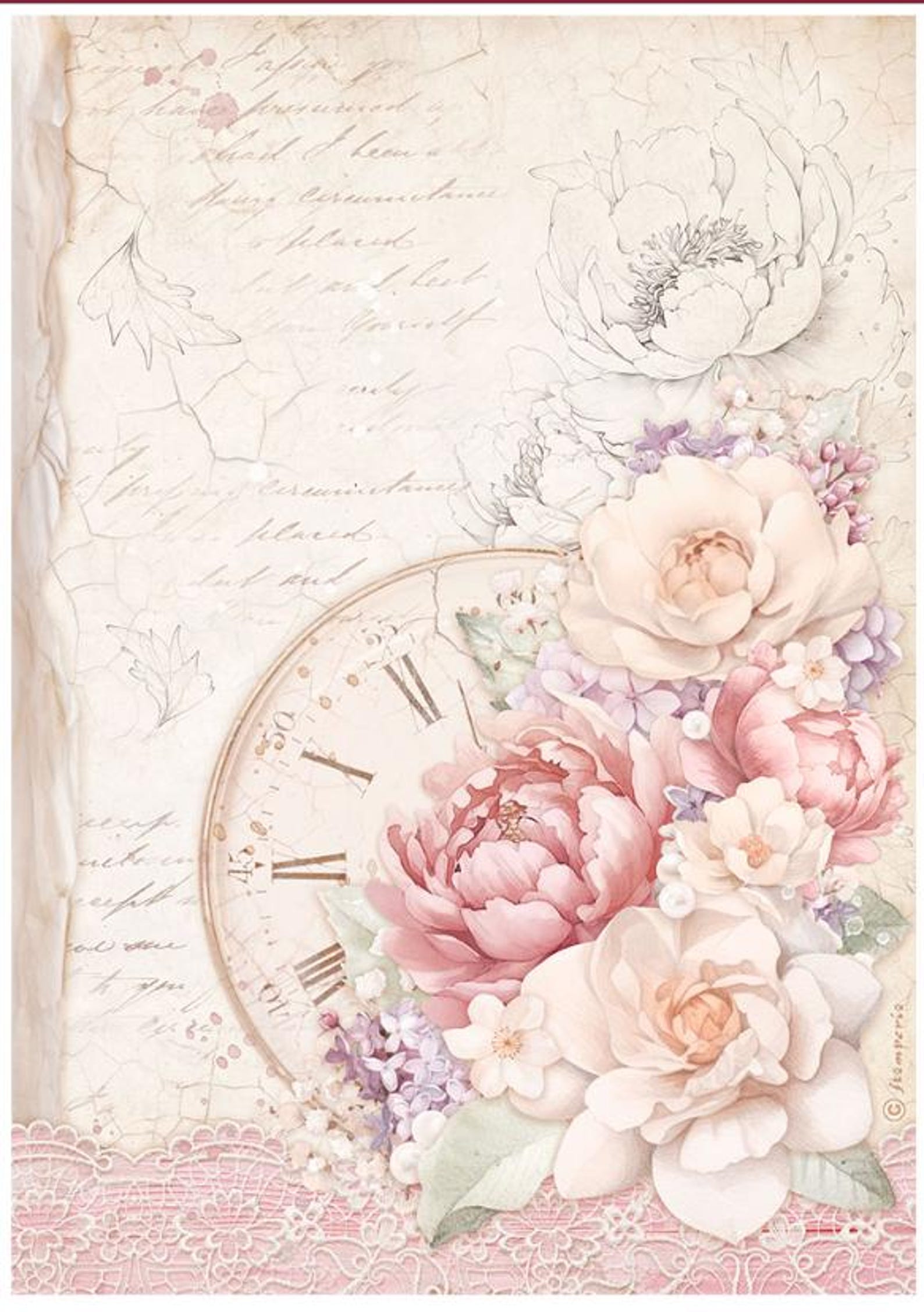 Stamperia A4 Decoupage Rice Paper - Romance Forever Clock DFSA4831 - Etsy