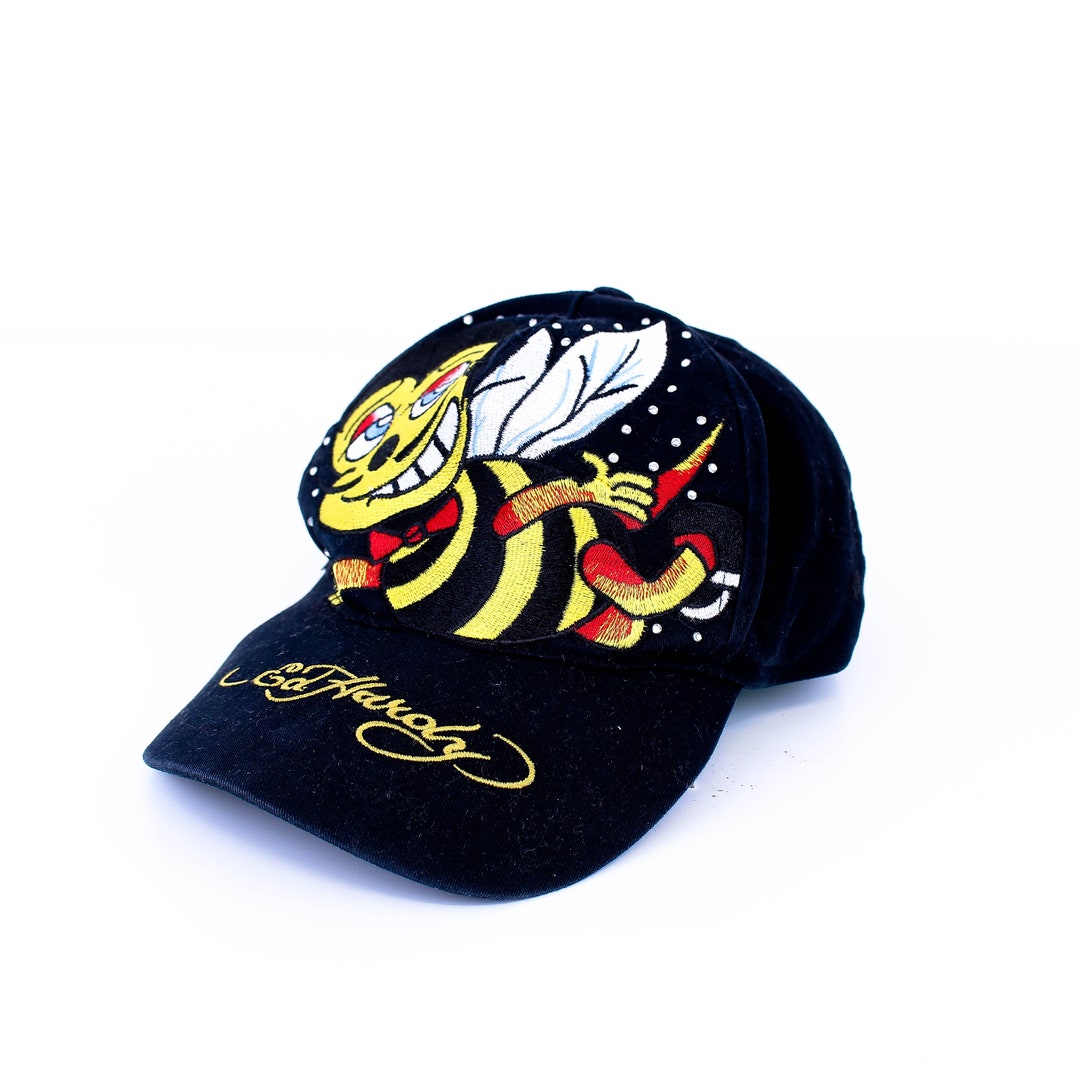 Vintage Ed Hardy Bumble Bee Cap Black With Classic Logo 90s / - Etsy