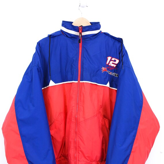 Vintage NASCAR Puffer / Windbreaker Red / Blue Zip Up… - Gem